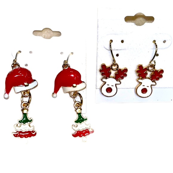 Jewelry | Christmas Santa Hat Wdangling Tree Reindeer | Poshmark